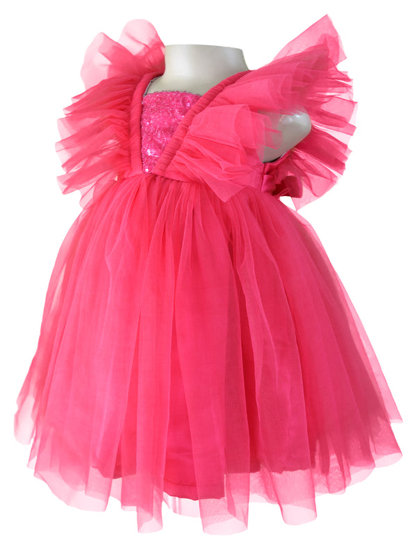 Girls Party Dress | Faye Berry Sequence Dress - faye